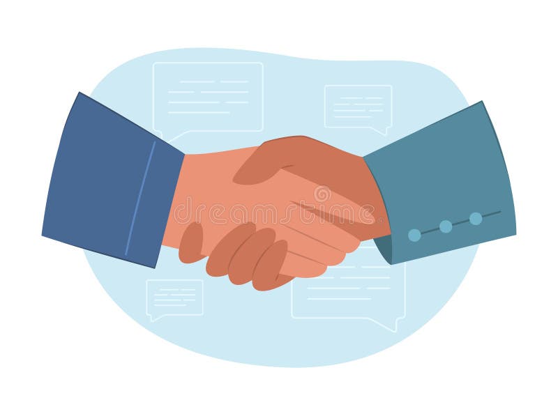 Hand Shake Gesture Hand Drawn Flat Concept Illustration Stock Vector ...