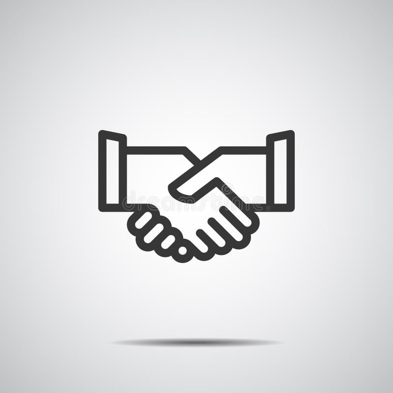 Hand Shake Line Icon Vector Illustration Stock Vector - Illustration of ...