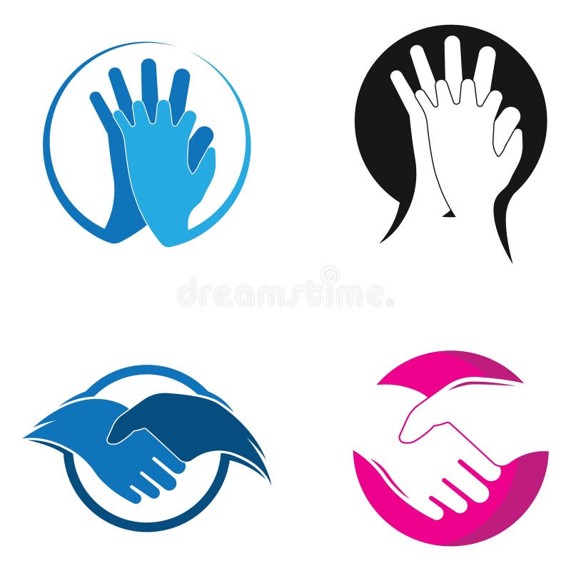 Hand Shake Logo Template Design Stock Illustration - Illustration of ...