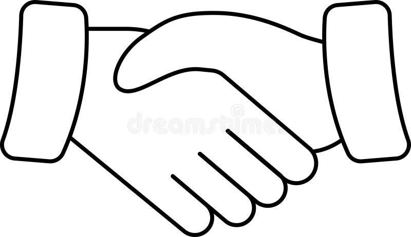 Hand Shake Sign Line Icon or Logo. Business Shaking Concept Stock ...