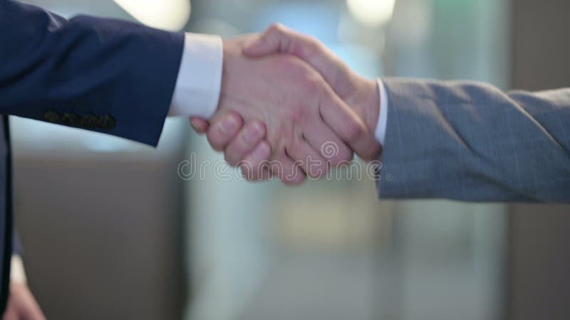 Hand Shake by Two Businessmen at Work Stock Footage - Video of business ...