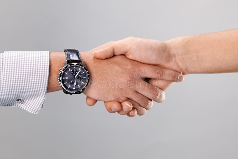 Hand Shake on White Background Stock Image - Image of gift, girl: 247160169