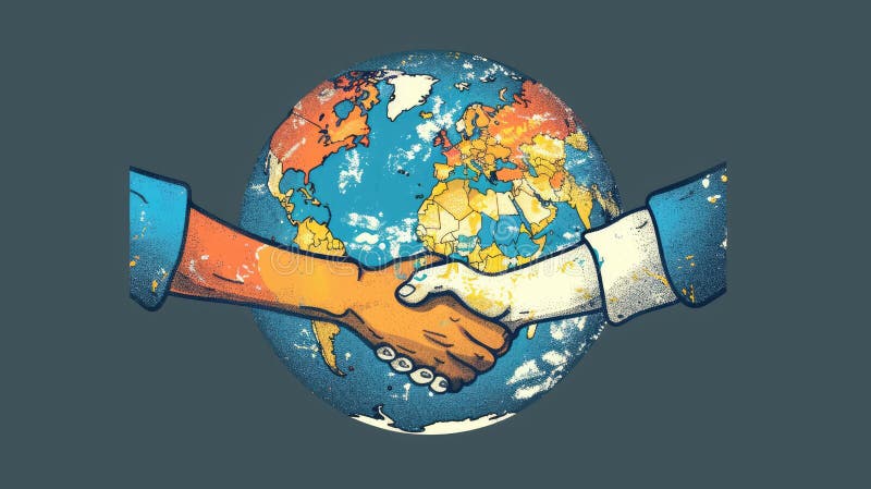 A Hand Shaking a Globe, Concept of Unity and Cooperation between ...