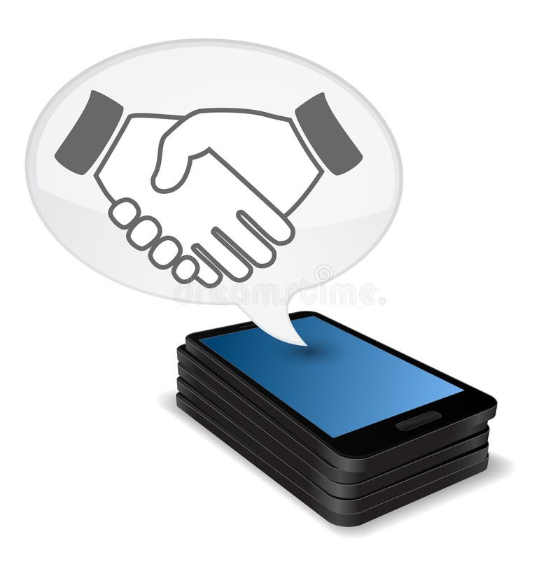 Hand Shaking in Speech Bubble Stock Vector - Illustration of contract ...