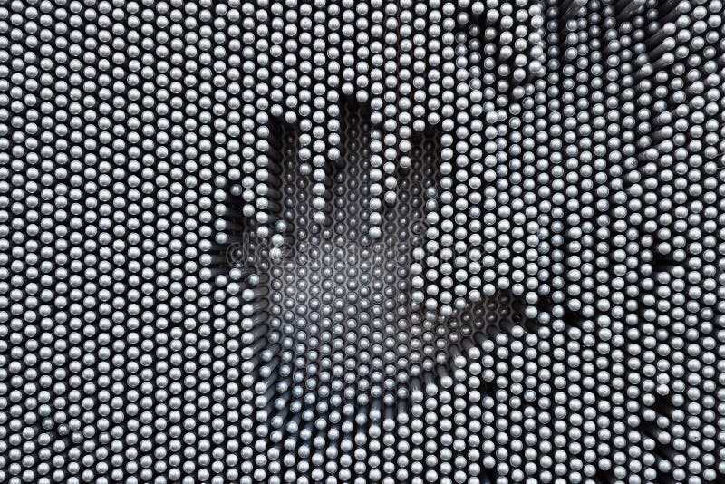 Hand shape in a board stock photo. Image of installation - 115095858