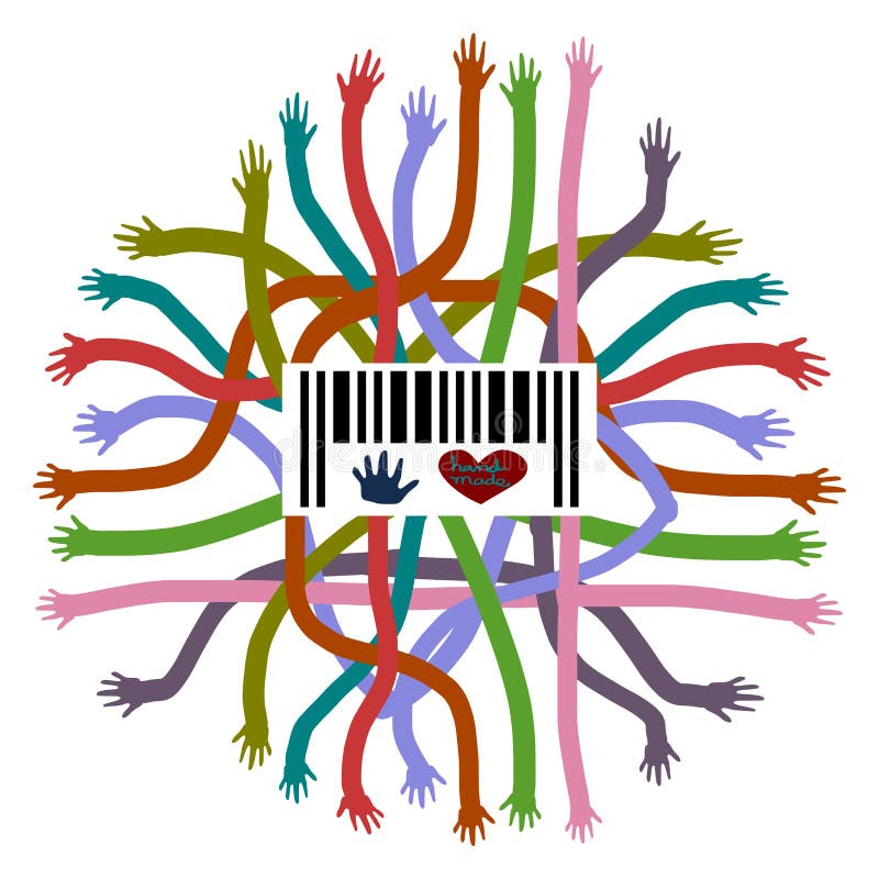 Hand Shape Symbol, Hand Shape Label, Colorful Hand Stock Illustration ...