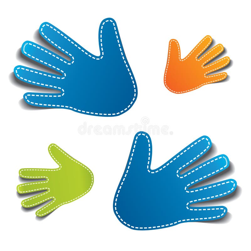 Hand Shaped Stickers / Tags Stock Vector - Illustration of modern ...