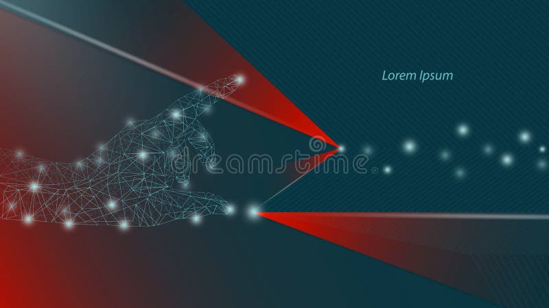 Hand Shaped from Triangle Frames. Vision Illustration for Banner or ...