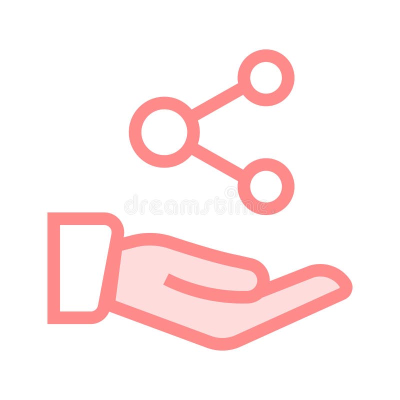 Hand share color line icon stock illustration. Illustration of ...