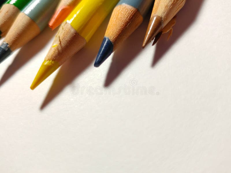 Hand Sharpened Colored Pencils Stock Photo - Image of school, craft ...
