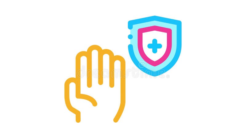Hand Shield with Cross Icon Animation Stock Footage - Video of helmet ...