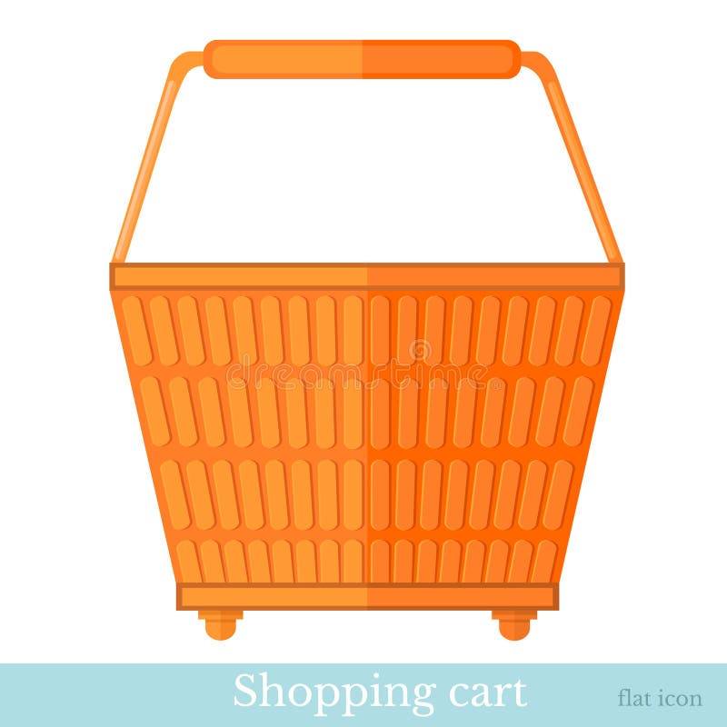 Hand Shoping Orange Basket Back View Stock Vector - Illustration of ...