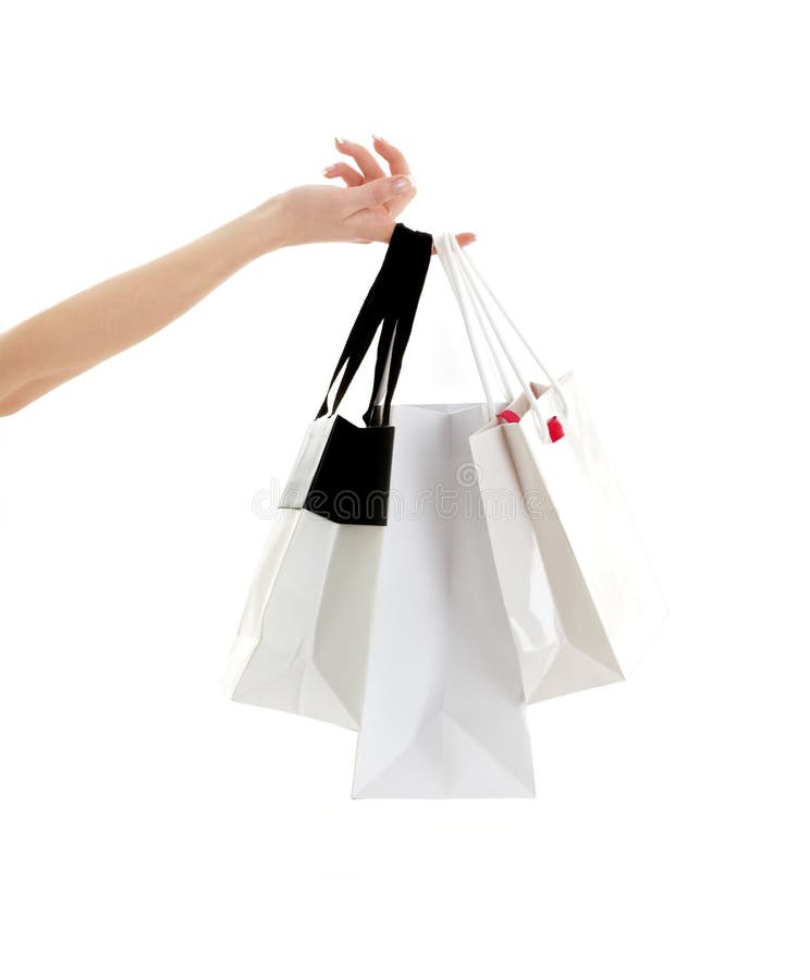 Hand with shopping bags stock image. Image of copyspace - 2441751