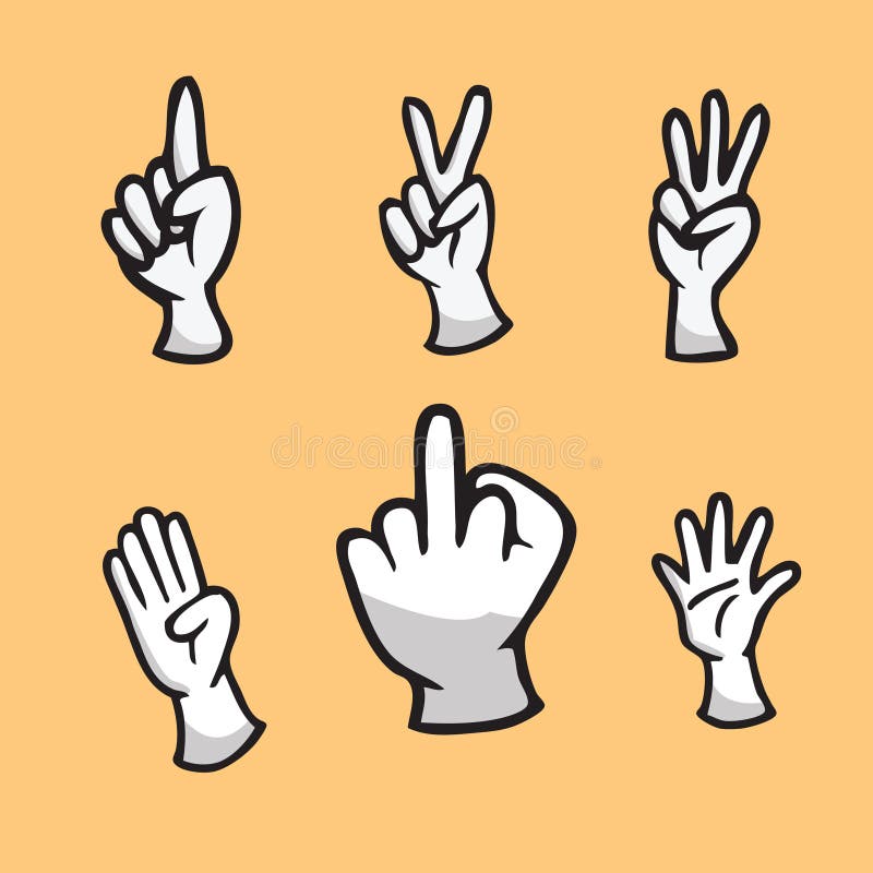 Hand Show Finger Count Icon Stock Vector - Illustration of pointing ...