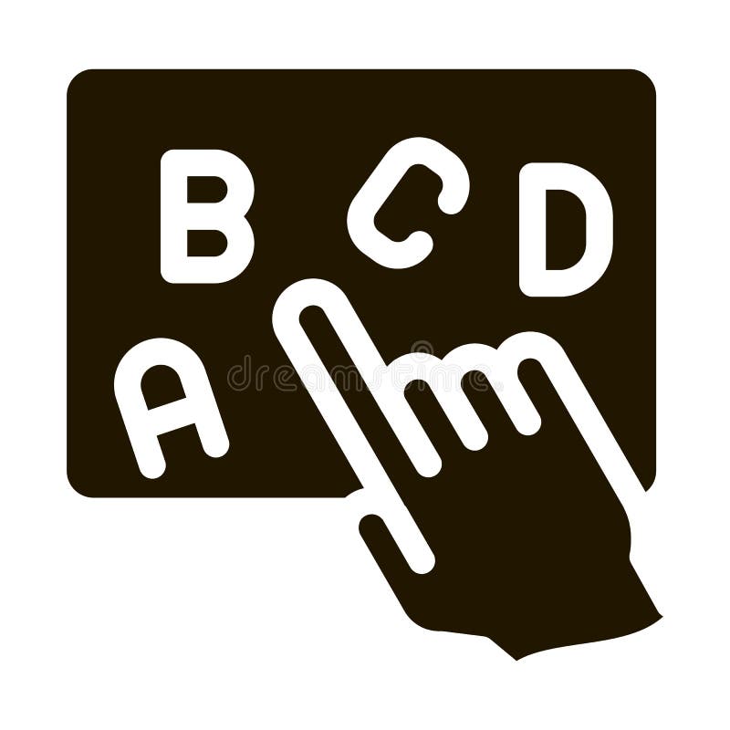 Hand Show Letter Icon Vector Glyph Illustration Stock Illustration ...