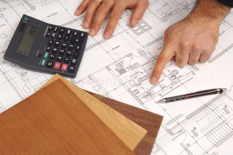 Hand show plans stock image. Image of blueprint, calculator - 8154819