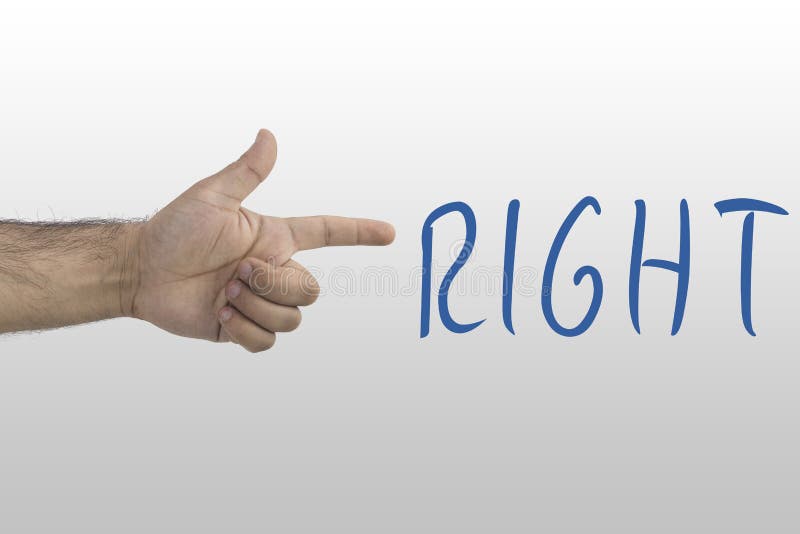 Hand Show Right. Hand Gesture Showing a Direction, Way. Sign of Go ...