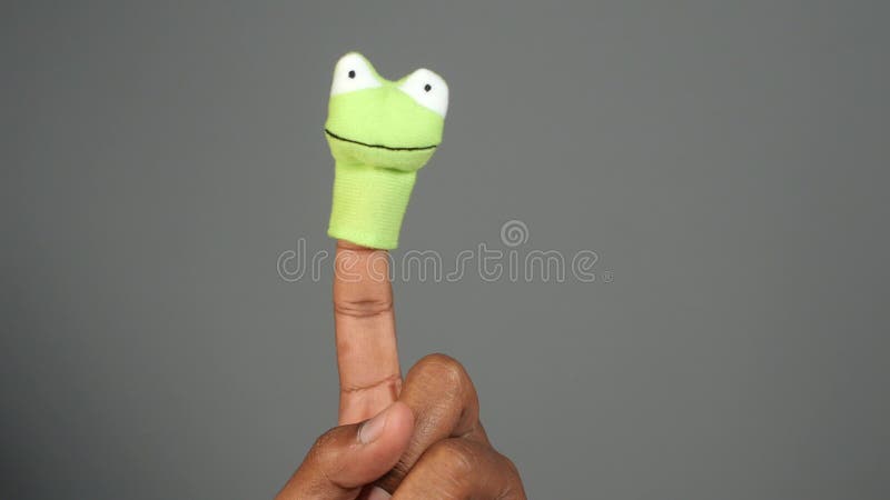 Fun Puppet Show with a Green Frog Finger Puppet Stock Video - Video of ...
