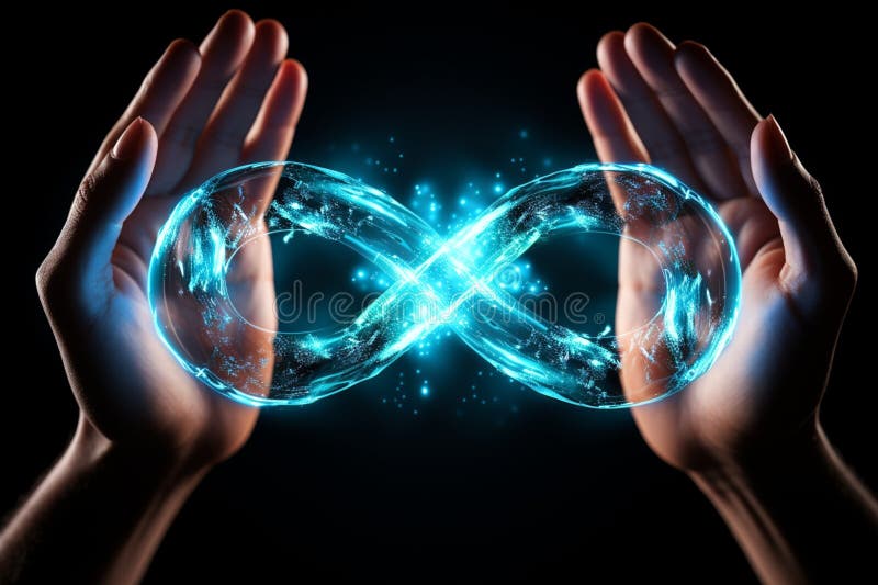 A Hand Showcasing a Virtual Reality Infinity Symbol Representing ...