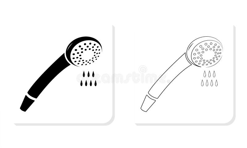 Hand Shower Black and White Square Icon - Illustration Stock Vector ...