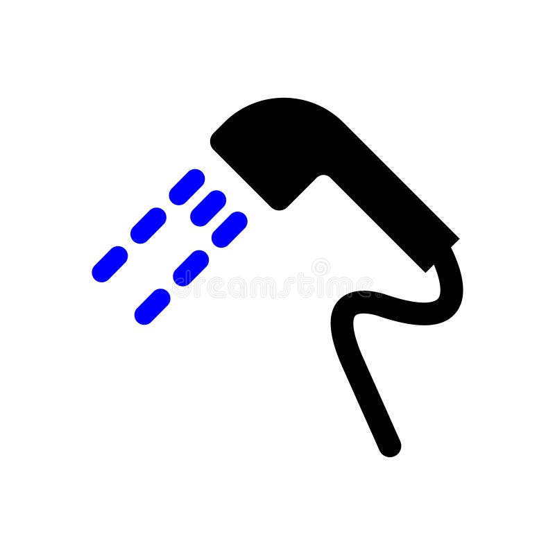 Hand Shower Vector Icon stock vector. Illustration of stream - 198707509