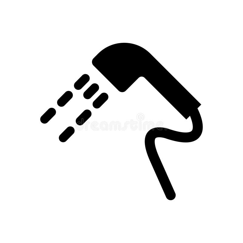 Hand Shower Black and White Square Icon - Illustration Stock Vector ...