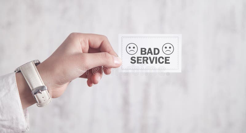 Hand Showing Bad Service in Business Card Stock Photo - Image of ...