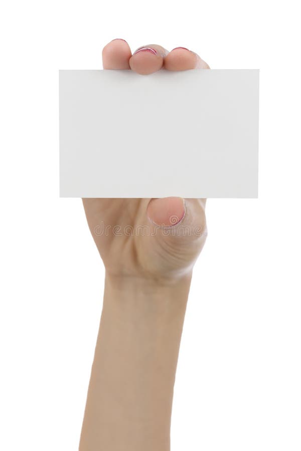 Hand Showing Blank Sign Card Stock Photo - Image of advertising, show ...