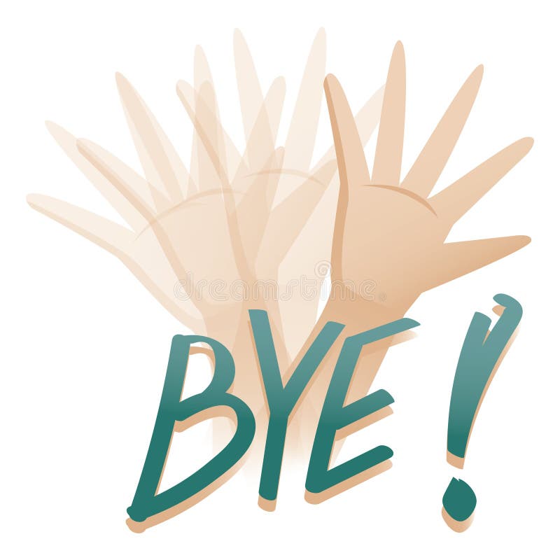 Hand Showing Bye Gesture. Vector Illustration Decorative Design Stock ...