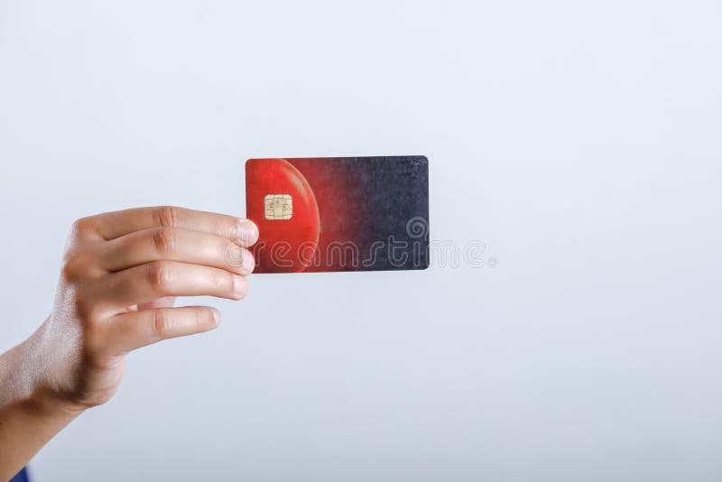 Hand Showing Credit / Debit Card Stock Image - Image of greeting, empty ...