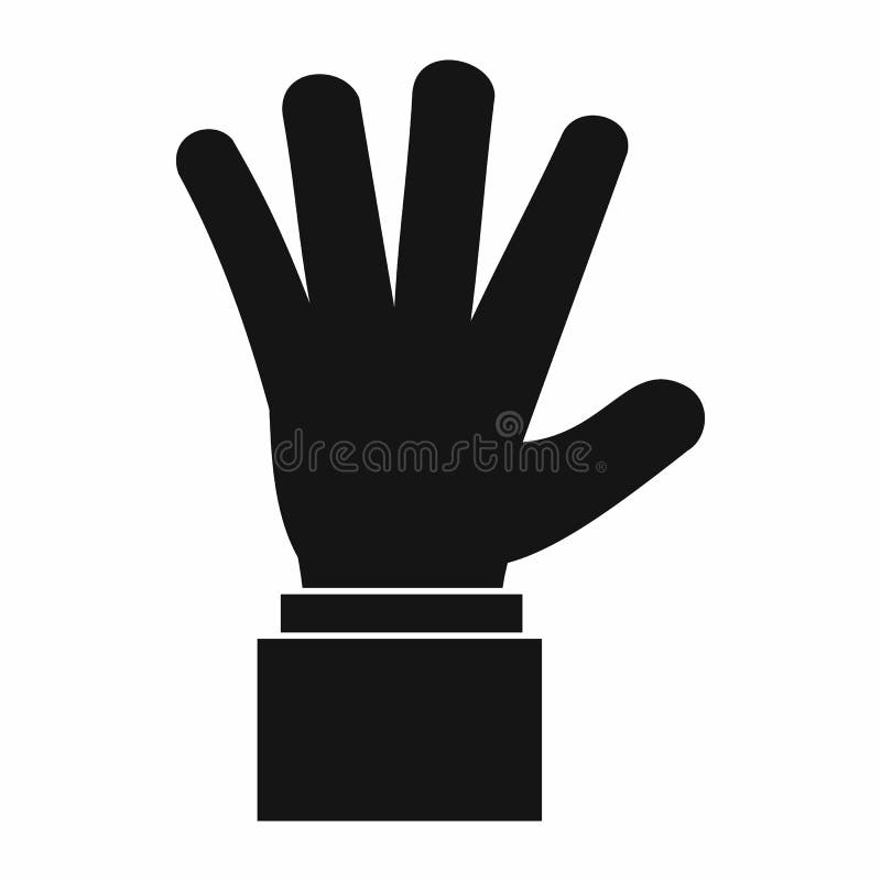 Hand Showing Five Fingers Icon, Simple Style Stock Vector ...