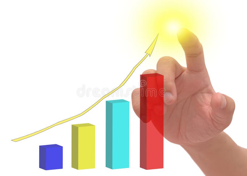 Hand showing graph stock photo. Image of marketing, blue - 20359434