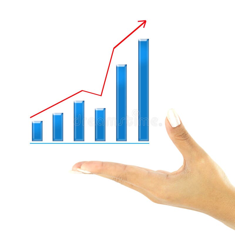 Hand Showing Graph Isolated Stock Illustration - Illustration of ...