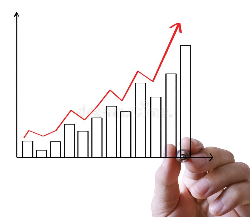 Hand Showing Graph Isolated Stock Image - Image of graph, blue: 43196099