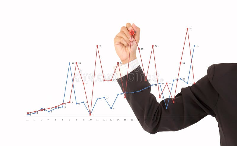 Hand Showing Graph Isolated on White Stock Photo - Image of board ...