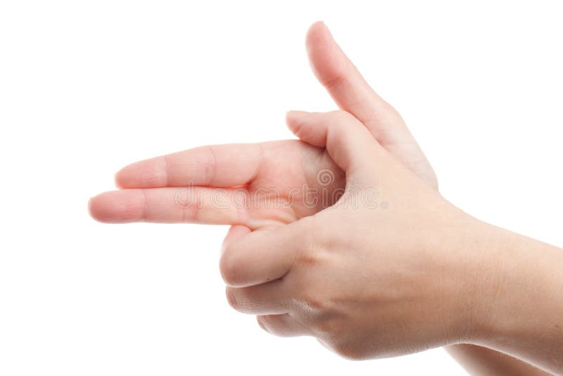 Hand showing gun stock photo. Image of finger, symbol - 27634668