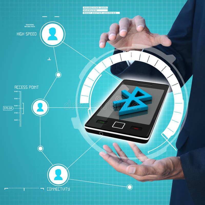Hand Showing Mobile with Bluetooth Connection Editorial Photo ...