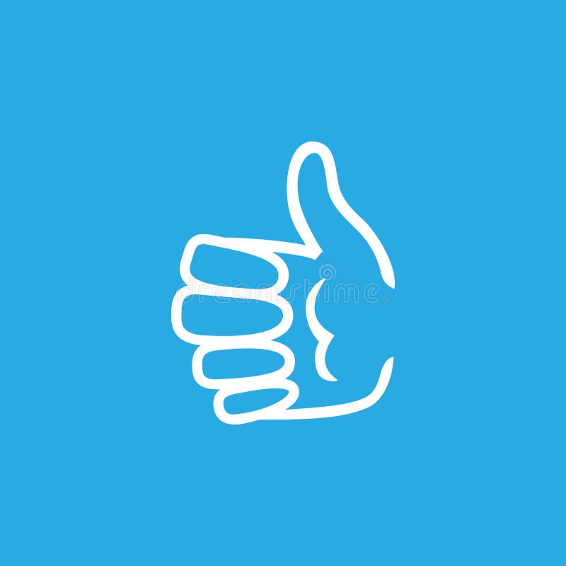 Hand Showing Ok on Blue Background Stock Vector - Illustration of ...