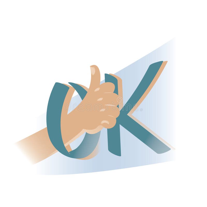 Hand Showing Ok Gesture. Vector Illustration Decorative Background ...