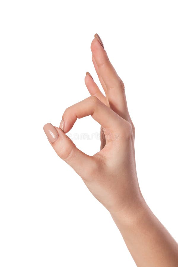 Woman hand ok sign. stock image. Image of finger, circle - 2110301