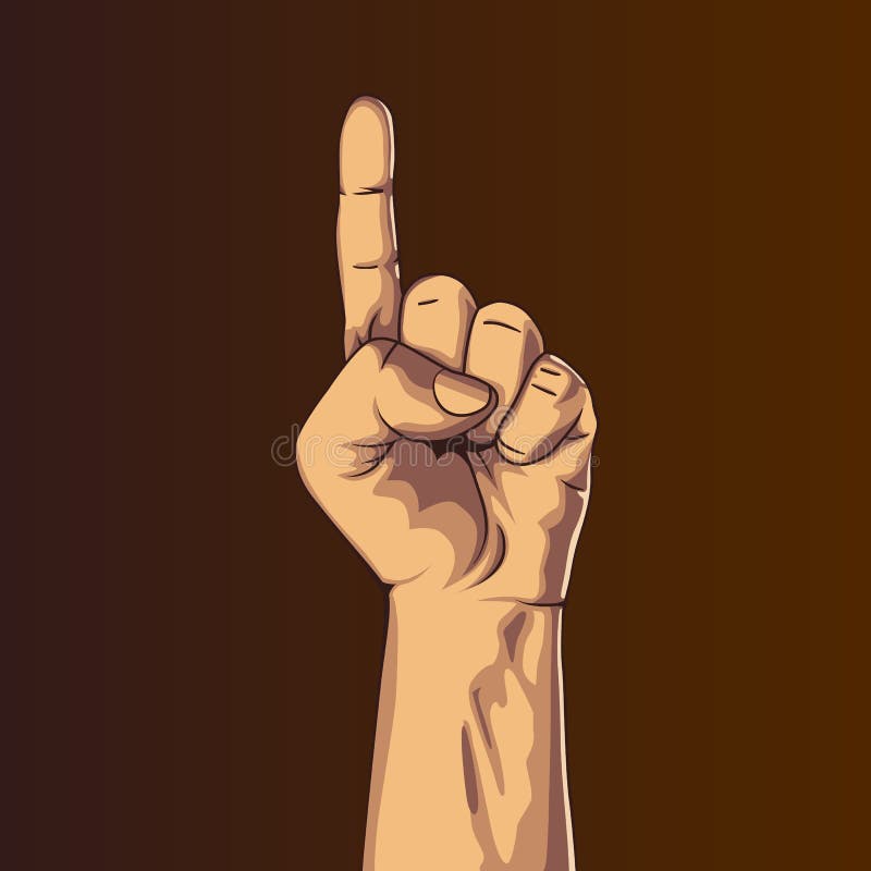 Hand showing one count. stock vector. Illustration of vintage - 49537320