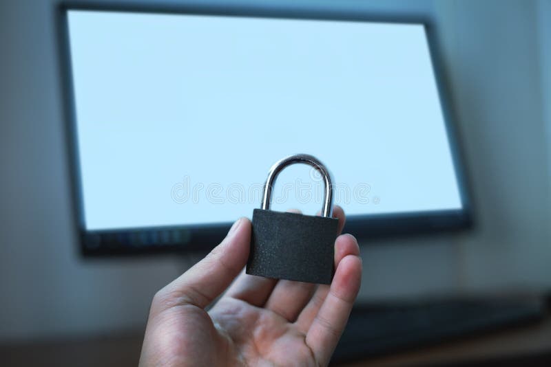 Hand showing padlock. stock photo. Image of communication - 112968040