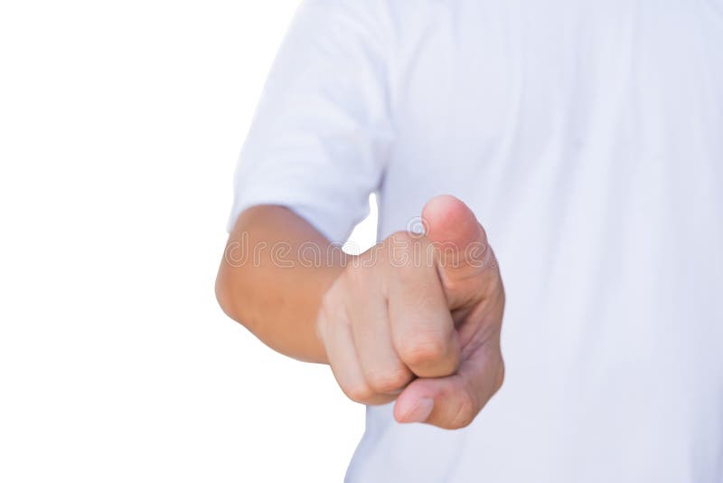 Hand Showing Pointing Gesture with Clipping Path Stock Photo - Image of ...