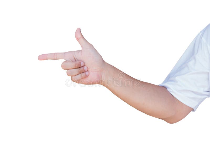 Hand Showing Pointing Gesture with Clipping Path Stock Image - Image of ...