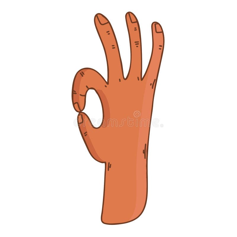 Hand Showing a Sign Everything Will Be Ok Vector Illustration Stock ...