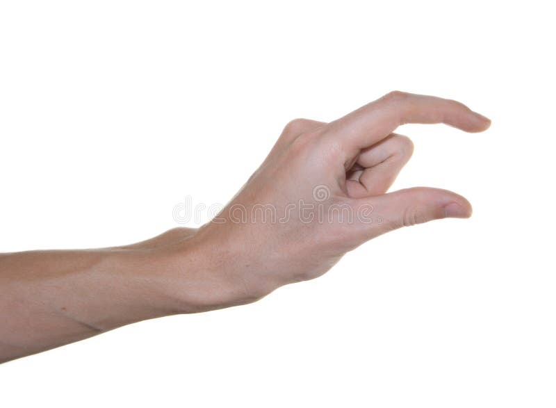 Hand Showing the Small Size Stock Image - Image of isolation, little ...