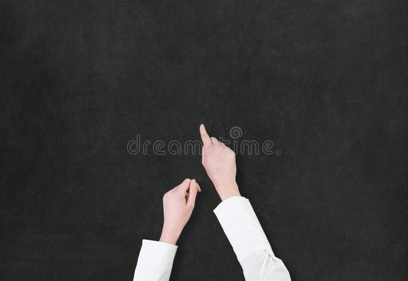 Hand Showing Something on Blackboard Stock Image - Image of closeup ...
