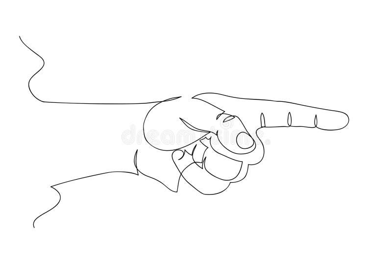 Hand Showing Something with Index Finger, Continuous Line Drawing ...