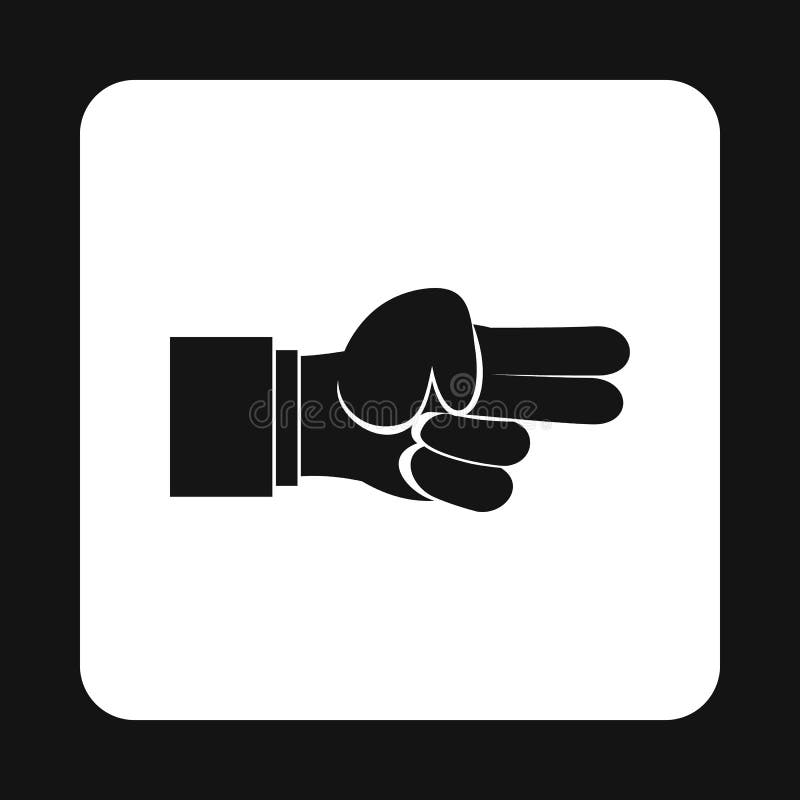 Hand Showing Two Fingers Icon, Simple Style Stock Vector - Illustration ...
