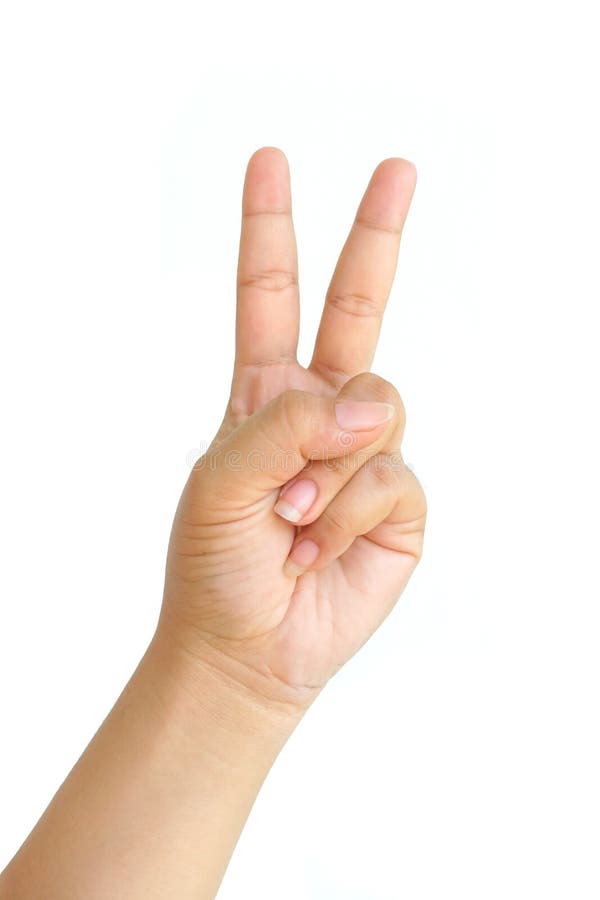 Hand Showing Two Fingers Stock Photos - Download 4,606 Royalty Free Photos